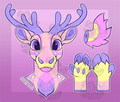 Digital Caribou Furry Adopt Character Adoptable Etsy
