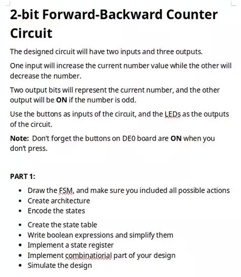 solved 2 bit forward backward counter circuit the designed