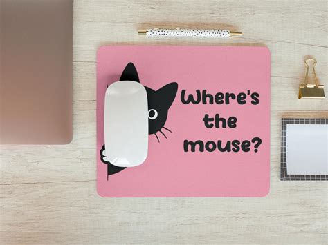 Funny Mouse Pad Wheres The Mouse Cute Cat Mousepad T Mouse Pads Non