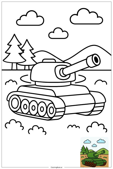 군용 탱크 포탑 회전 색칠하기 페이지 무료 Pdfandpng 인쇄 가능
