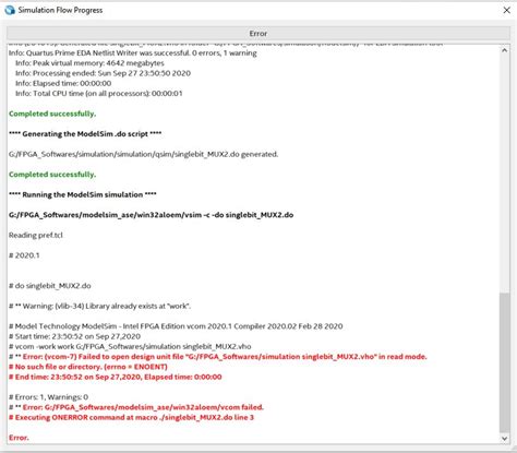 Quartus Prime University Program Vwf Functional Simulation Error