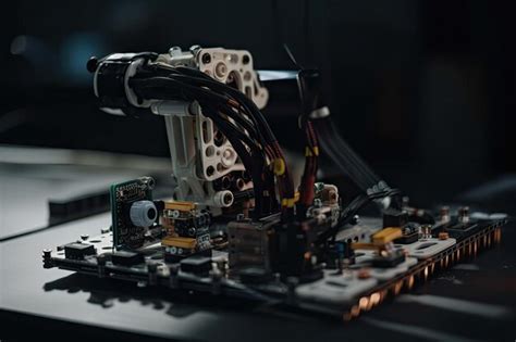 Premium Ai Image Robot Arm Building Intricate Structure With Fast And