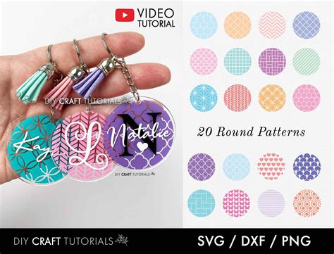 Round Pattern Svg Circle Patterns Svg Keychain Svg Keyring Etsy Australia