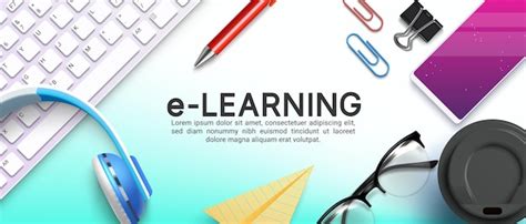 Premium Vector Elearning Vector Background Design Elearning Text With