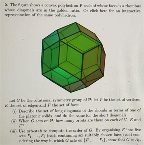 Solved The Figure Shows A Convex Polyhedron P Each Of Chegg