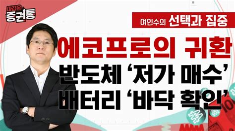 대장이 돌아왔다 에코프로 반도체 추세 유효 여인수의 선택과 집중 Youtube