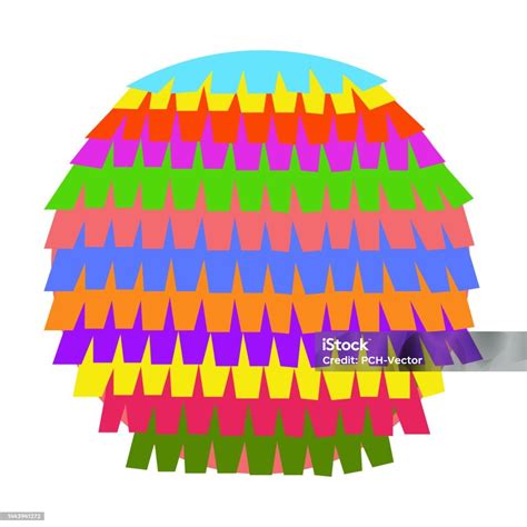 귀여운 피나타 공 벡터 그림입니다 흰색 배경에 격리된 생일 파티 또는 카니발을 위한 멕시코 종이 장난감 피냐타에 대한 스톡 벡터