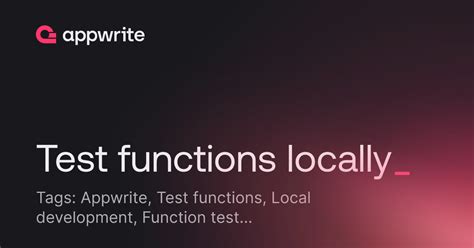 Test Functions Locally Threads Appwrite
