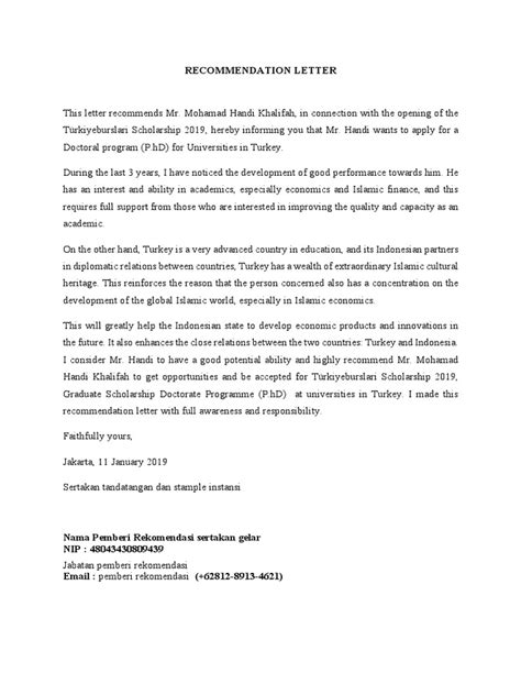 Recom Letter Download Free Pdf Indonesia