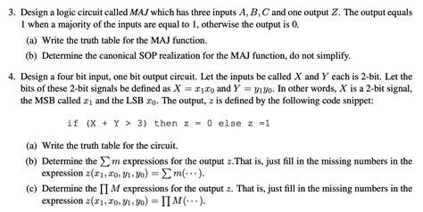Solved 3 Design A Logic Circuit Called Maj Which Has Three