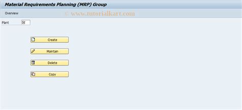 OPPZ SAP Tcode MRP Group