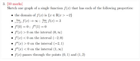 solved sketch one graph of a single function f x that has