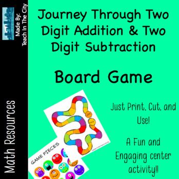 Two Digit Addition And Two Digit Subtraction Board Game Center Activity
