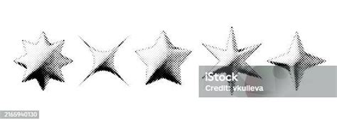 껄끄러운 하프 톤 그런 지 별 세트 3d 점선 거친 별 모양 컬렉션입니다 Y2k 비트맵 그라디언트 요소 번들 픽셀 만화 버스트 및 포스터 배너 전단지를 위한 반짝임 디자인