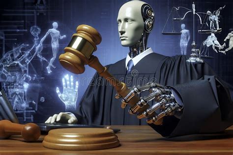 A Conceptual Representation Of The Future Of Law With Artificial Intelligence Showcasing A