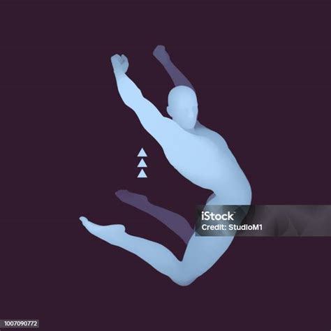 남자 체조 점프 3d 인체 모델입니다 아이콘 건강 및 피트 니스 지역 사회를 위한 체조 활동입니다 벡터 일러스트입니다 1위에 대한 스톡 벡터 아트 및 기타 이미지 Istock