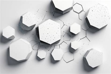Premium Photo Abstract Geometric Dots Connection On White Background Abstract Hexagon