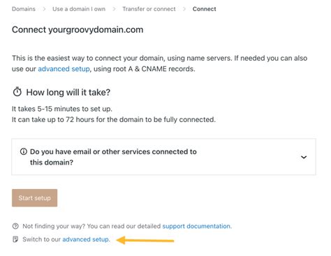 connect a wix domain support