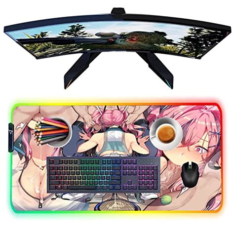 Mouse Pads RGB Sexy Anime Girl Mouse Pad Gaming XXL Large LED Desk Pad Keyboard Pad Desk Sexy