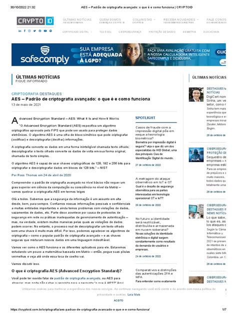 Aes Padrão De Criptografia Avançado O Que É E Como Funciona