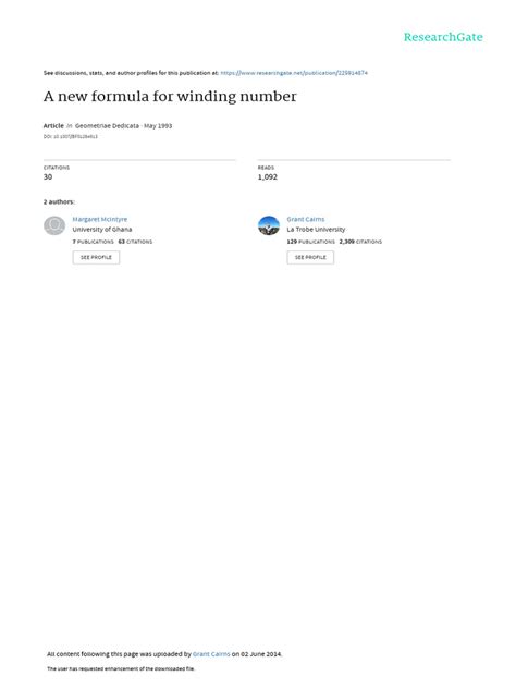 Anewformulaforwindingnumber Pdf Group Mathematics Mathematical Physics Anewformulaforwindingnumber Pdf Group Mathematics Mathematical Physics