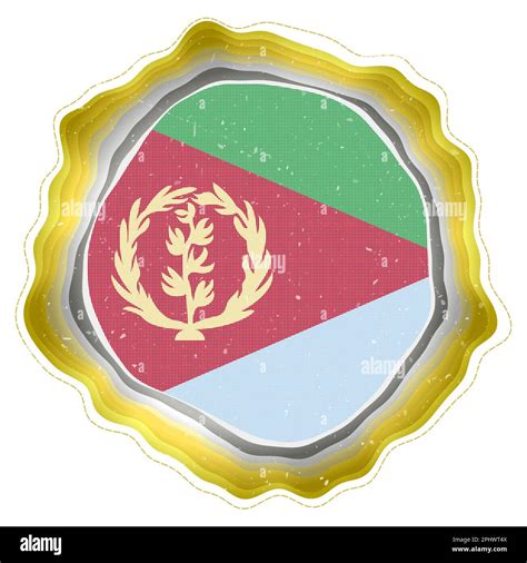 Eritrea Flag In Frame Badge Of The Country Layered Circular Sign