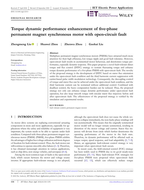 pdf torque dynamic performance enhancement of five‐phase permanent