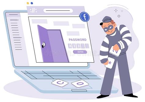 Hacker Activity Big Set Hacking Computer Phishing Account Cyber Attack On Personal Data Stock