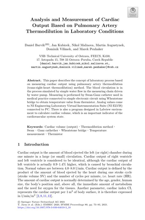 Pdf Analysis And Measurement Of Cardiac Output Based On Pulmonary