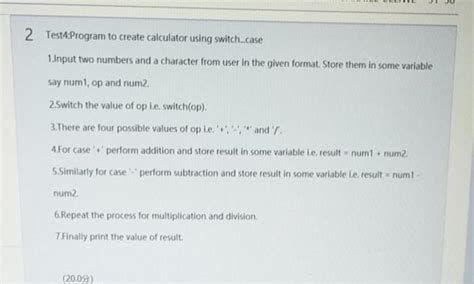 Solved 2 Test4program To Create Calculator Using