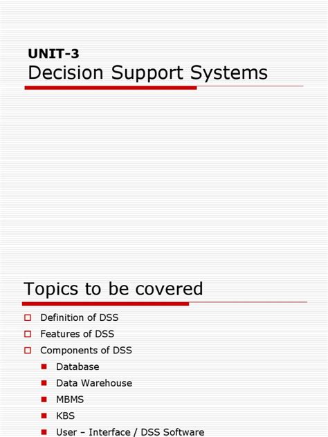 Pdf Unit 3 Decision Support Systems Dokumentips