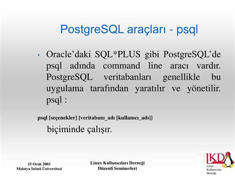 ppt postgresql veritabanı sunucusu powerpoint presentation free
