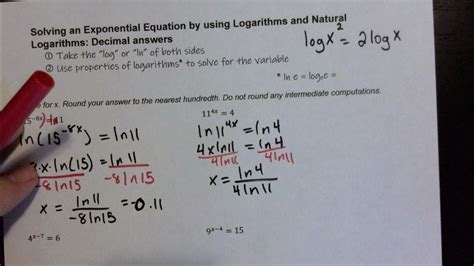 Solving An Exponential Equation By Using Logarithms And Natural Logarithms Youtube