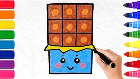 How To Draw A Cute And Easy Chocolate Bar Drawing Art Tutorial For