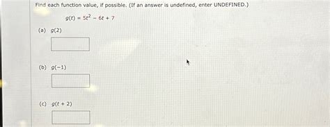 solved find each function value if possible if an answer