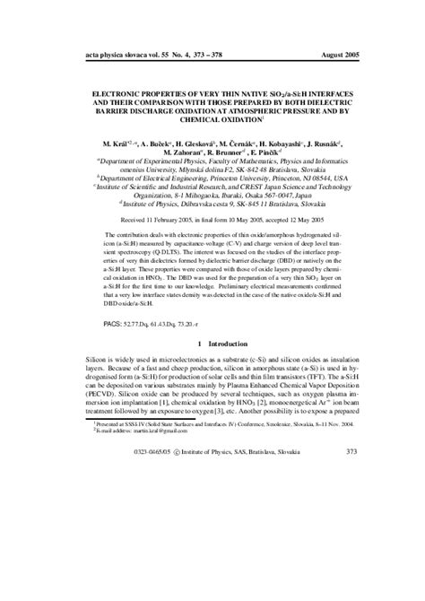 pdf electronic properties of very thin native sio2 a si h interfaces