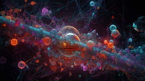 Abstract Scientific Concept With Connected Cells And Particles Science
