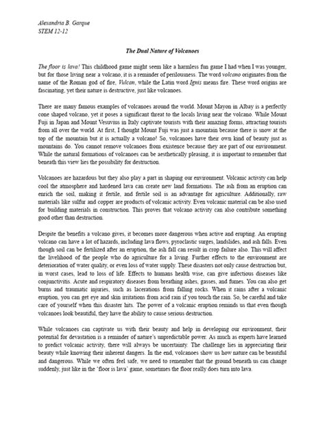 The Dual Nature Of Volcanoes Pdf Volcano Types Of Volcanic Eruptions