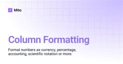 Column Formatting Mito