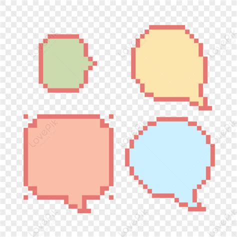 Pixel Art Text Box Color Bubble Dialog Box Bubbles PNG White Transparent And Clipart Image For