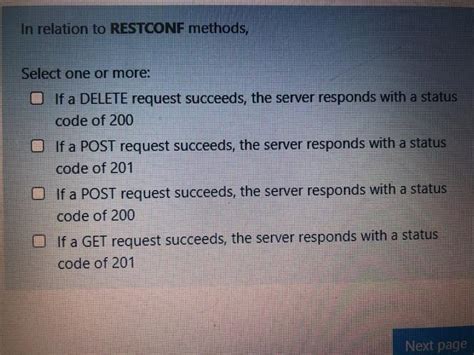 solved in relation to restconf methods select one or more