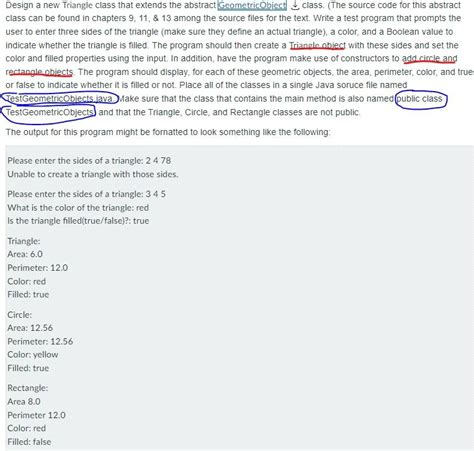 Solved JAVA Only Requirement Triangle Input Data Circle Chegg