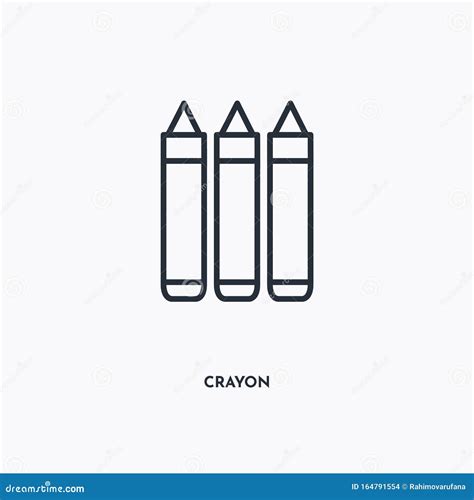 Crayon Outline Icon Simple Linear Element Illustration Isolated Line