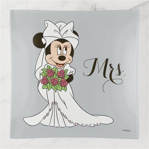 Mickey And Minnie Wedding Getting Married Trinket Tray Zazzle In 2024