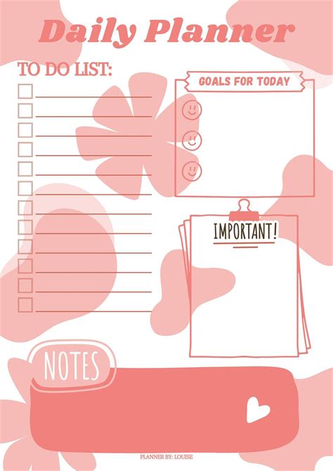 Aesthetic Planner Printables Free Daily Planner Printables Free