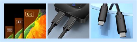 Amazon Com USB C Splitter Type C 8K Switch USB3 1 Cen2 10Gbps USB C Switch 2 In 1 Output Type