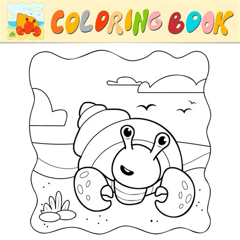 색칠하기 책 또는 아이들을 위한 색칠 페이지 암 소라 흑백 벡터 해양 배경 프리미엄 벡터