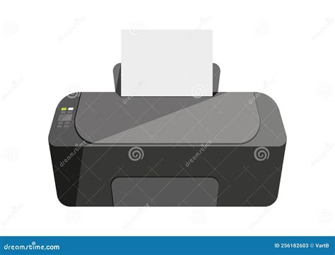Multifunctional Device Printer Scanner Black Flat Stock Vector
