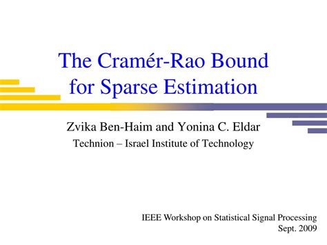 Ppt The Cramér Rao Bound For Sparse Estimation Powerpoint
