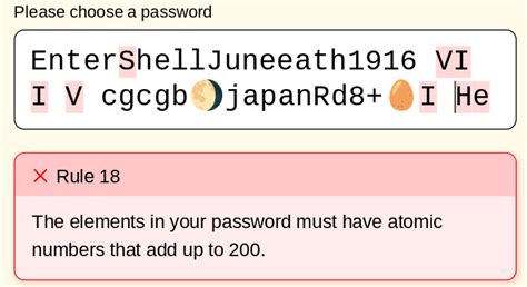 Beat Rule 18 Of The Password Game Atomic Numbers That Add To 200 Entenda O Funcionamento Do